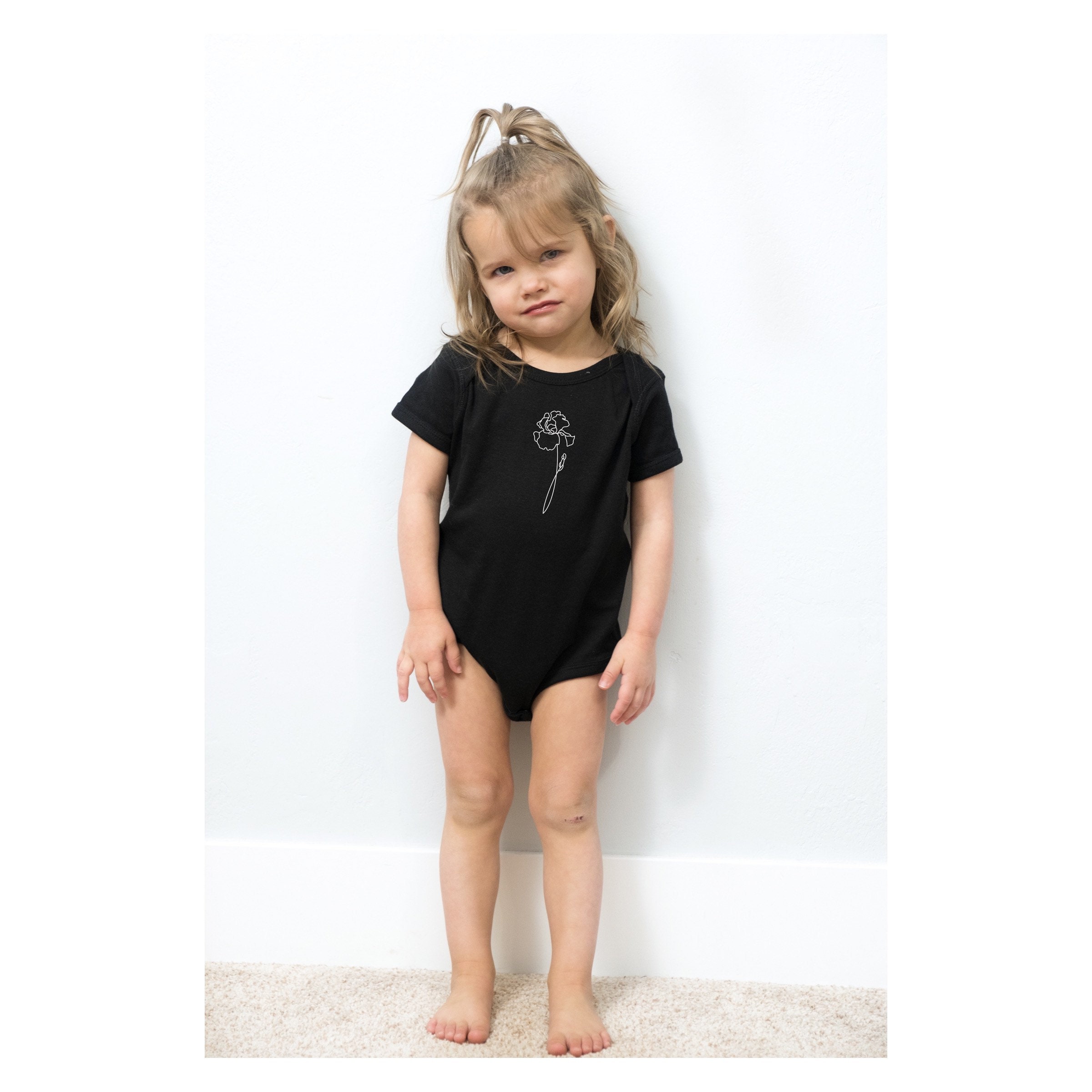 Infant or Baby Birth Flower Bodysuit. Handmade and Screen Printed ...