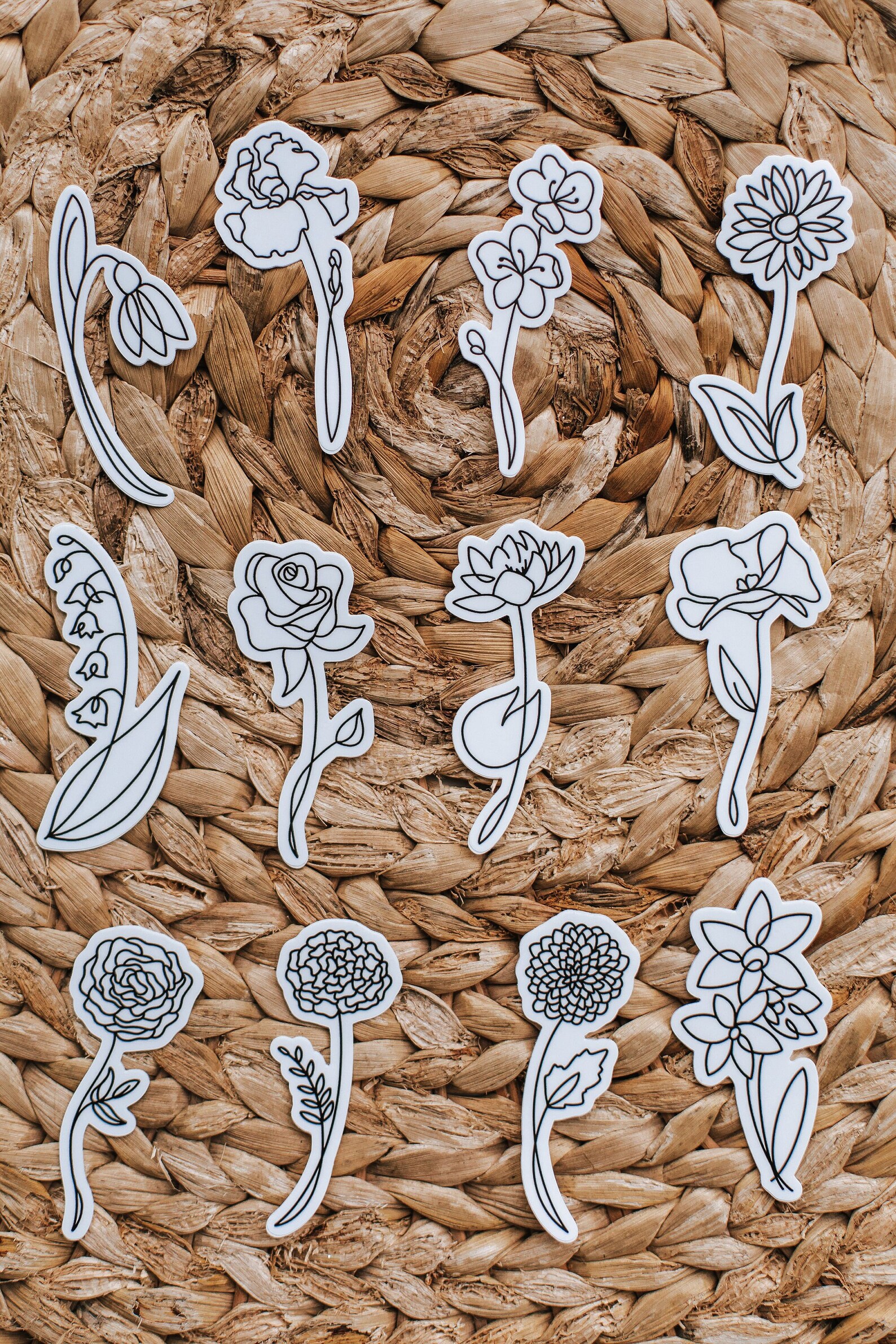 Birth Flower Sticker Birthday Flower Water Bottle Decal | Etsy