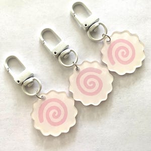 Narutomaki Keychain, Japanese Fish Cake Keychain, Small Acrylic Charm ...