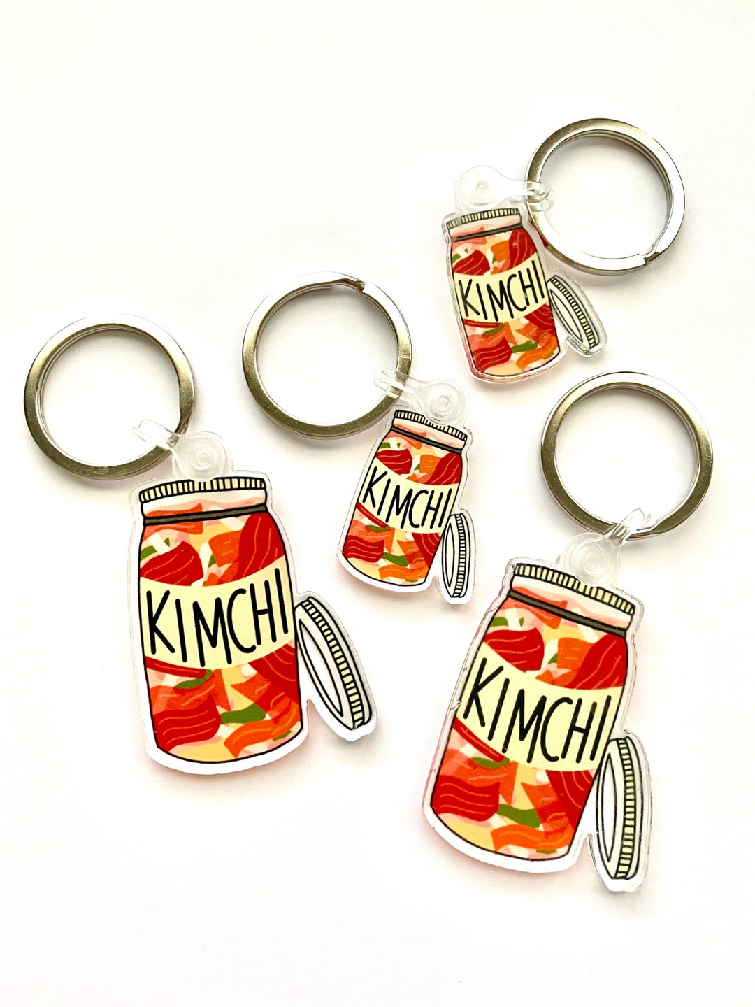 Kimchi Keychain, Asian Food Keychain, Small Acrylic Keychain, Pet Tag ...