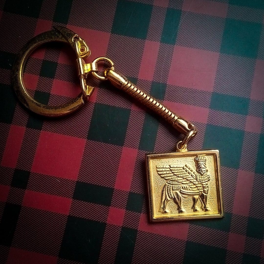 Vintage Sumerian Lamassu Keychain - Etsy