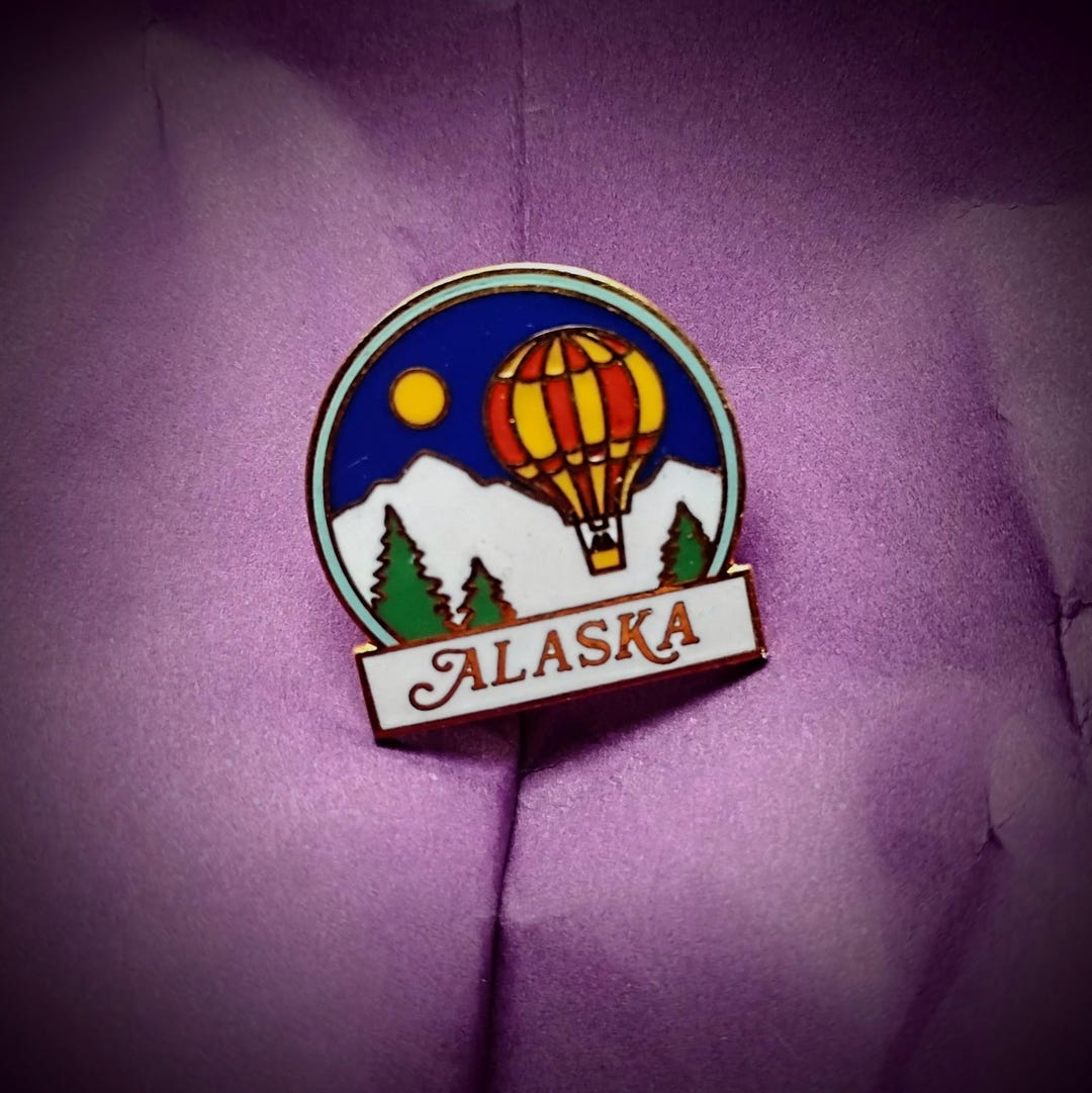 Vintage Alaska Hot Air Balloon Enamel Pin - Etsy