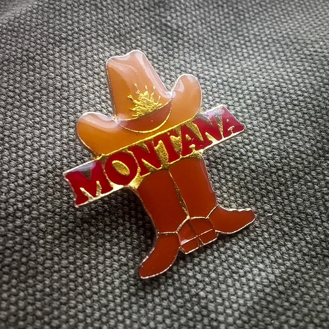 Montana Big Cowboy Country State Pin - Etsy