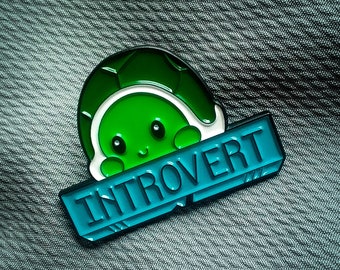 Introvert Turtle Tortoise Enamel Pin Badge - Etsy