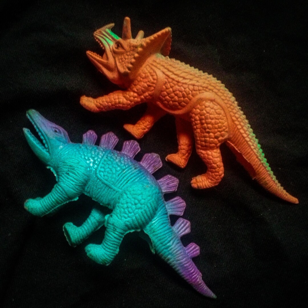Retro Multi Color Dinosaur Pair - Etsy