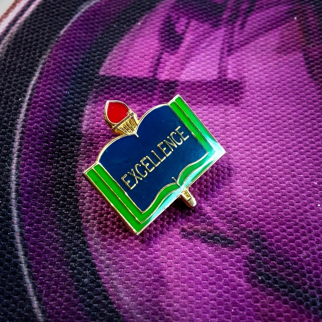 Vintage Student Excellence Enamel Pin - Etsy