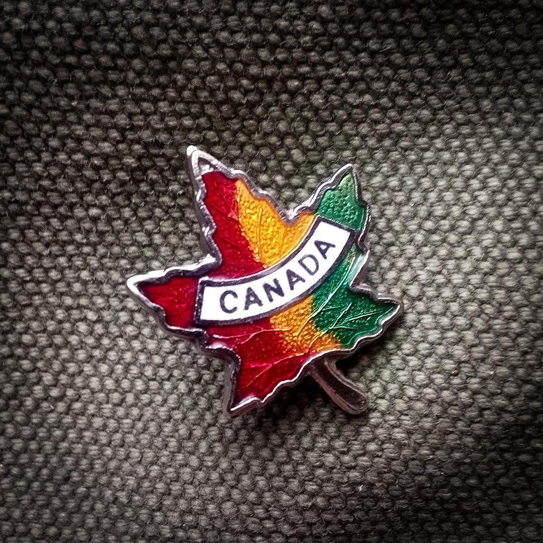 Vintage Canada Maple Leaf Enamel Pin - Etsy