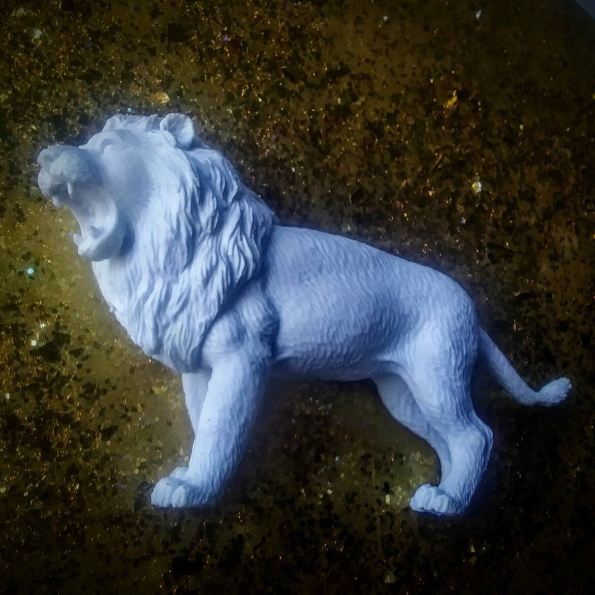 Vintage White Cast Vinyl Mighty Lion | Etsy