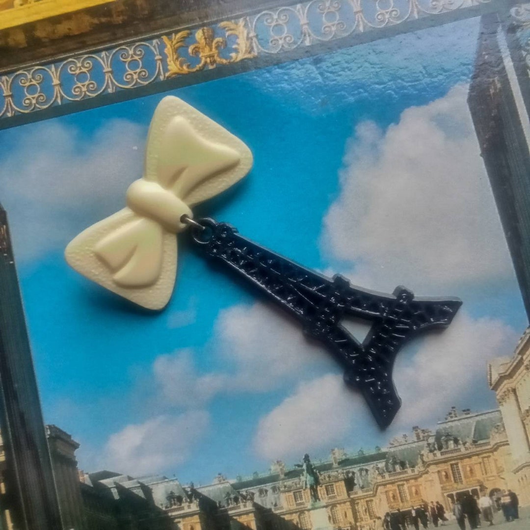 Eiffel Tower Ebony Ivory Pin - Etsy