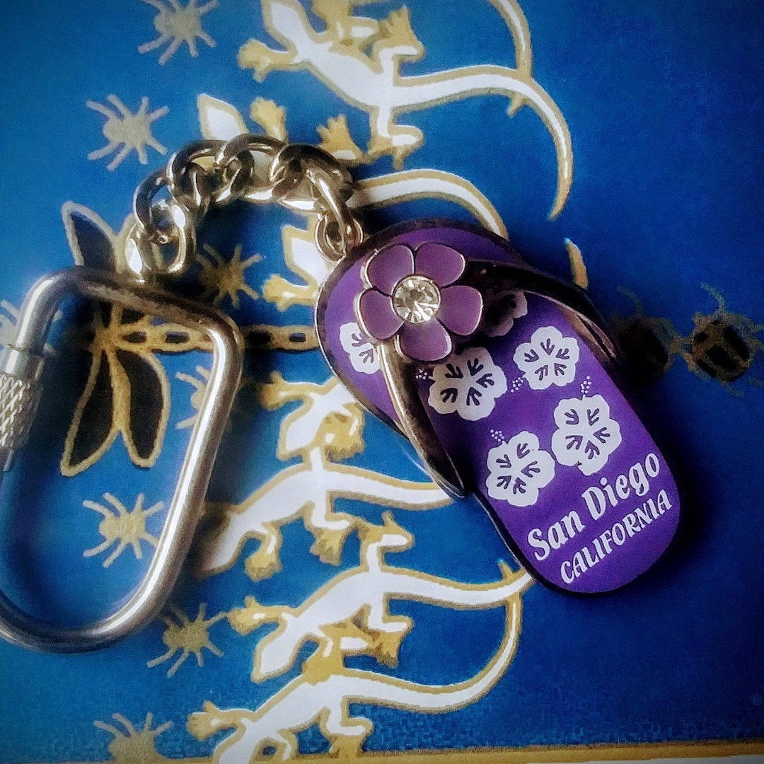 San Diego Metal Flip Flop Keychain - Etsy