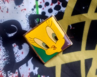 Vintage 1992 Tweety Bird WB Square Looney Tunes Lapel Pin - Etsy