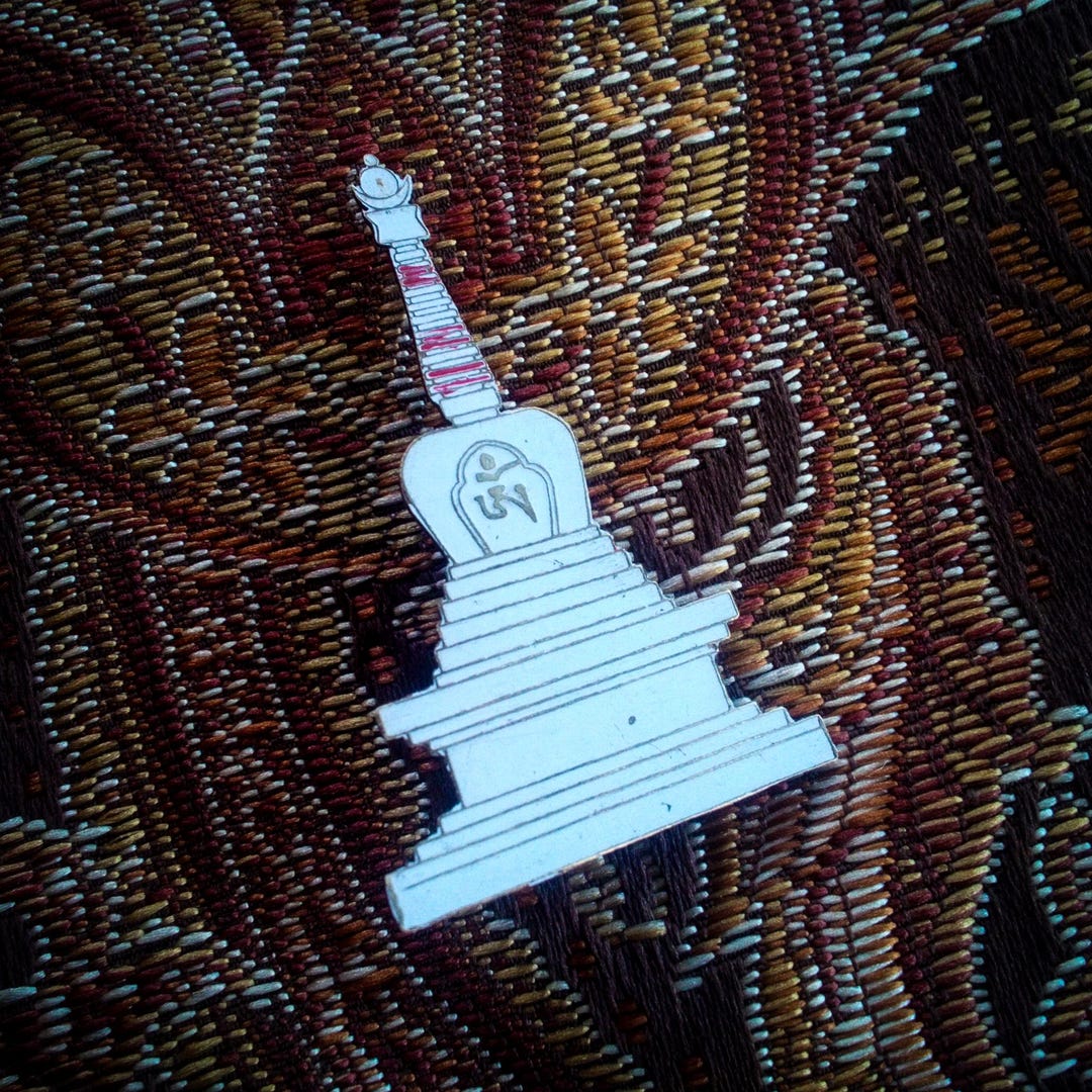 Buddhist Stupa Vintage Enamel Pin - Etsy