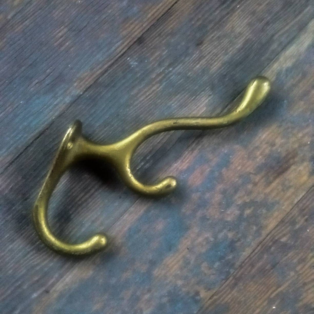 Antique Large Brass Coat Hook - Etsy