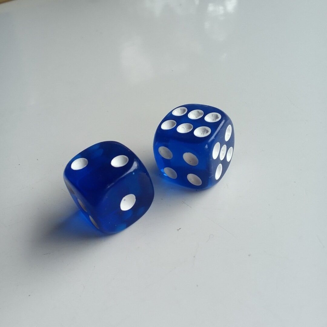 Vintage Deep Ocean Blue Dice Set - Etsy