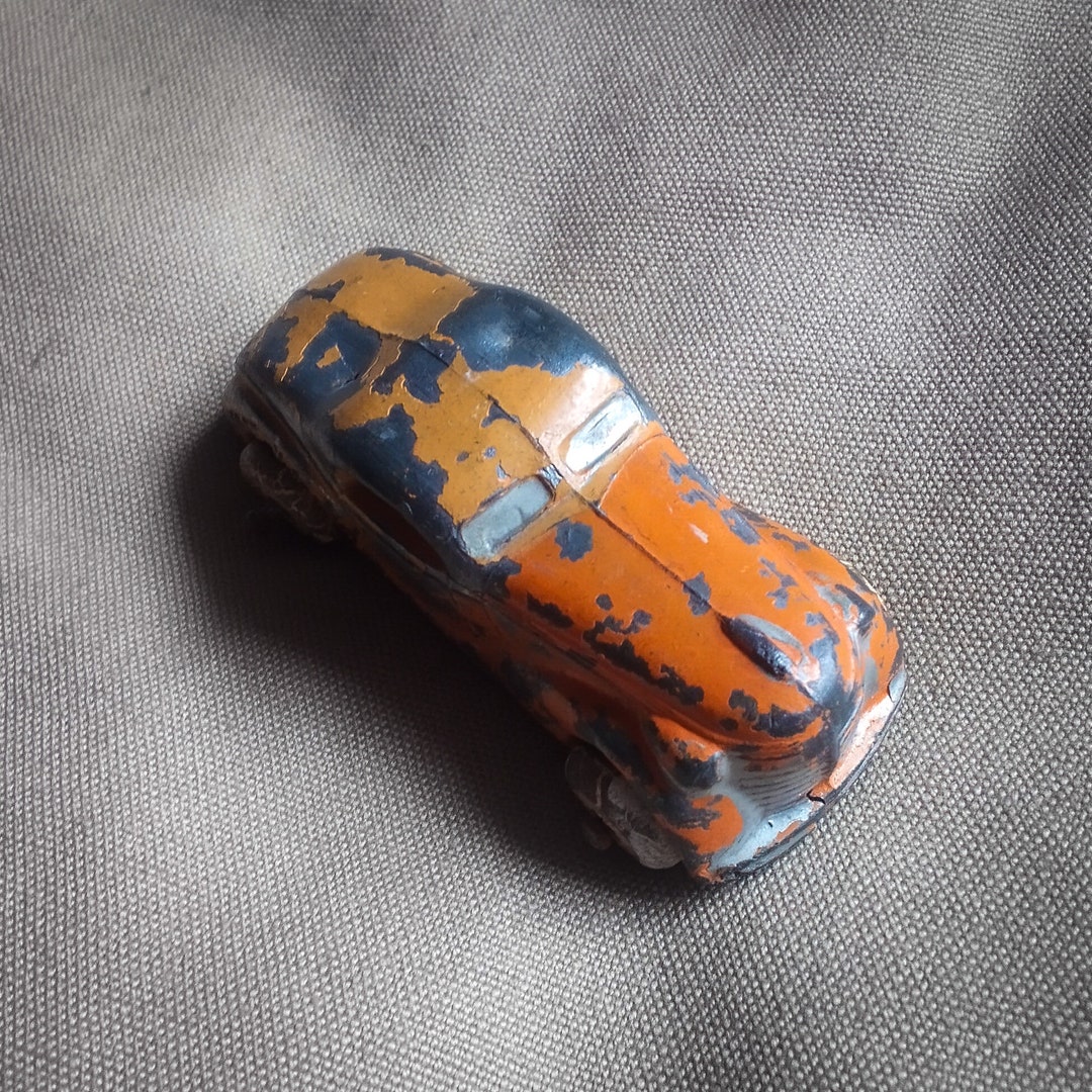 Antique Orange Metal Gangster Car - Etsy