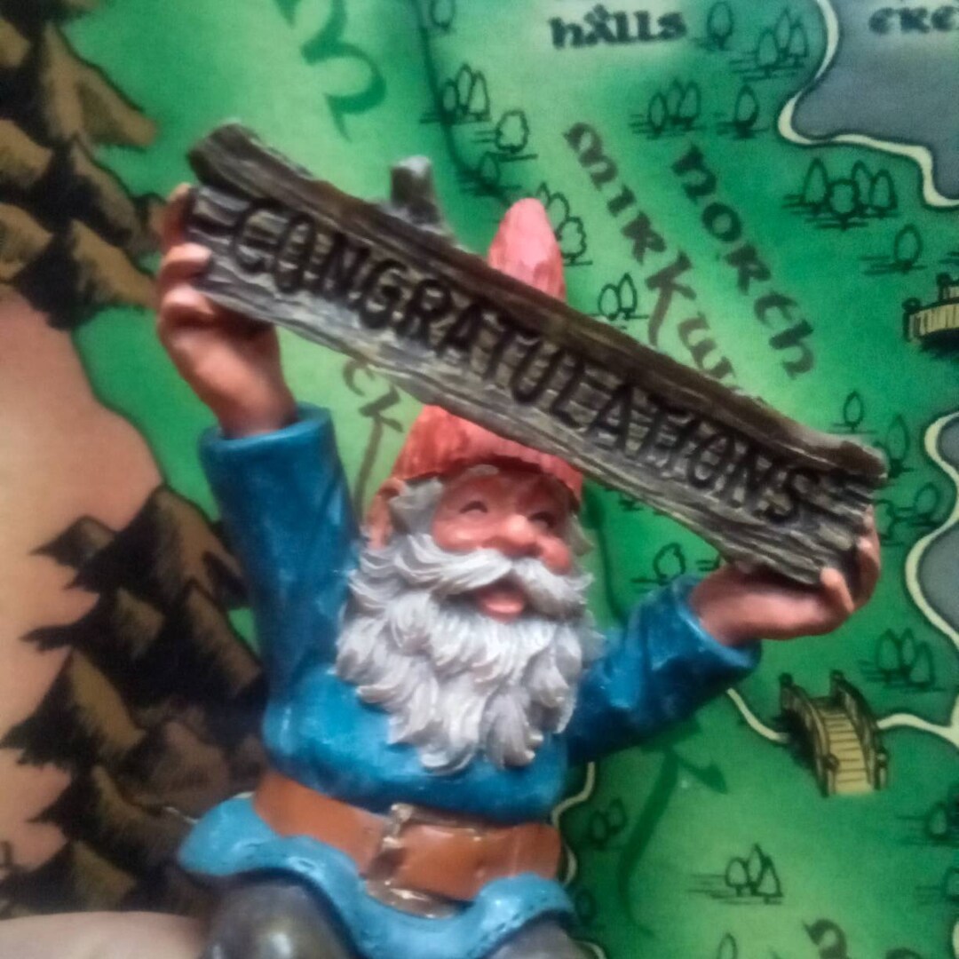 Vintage Congratulations Garden Gnome Figurine - Etsy