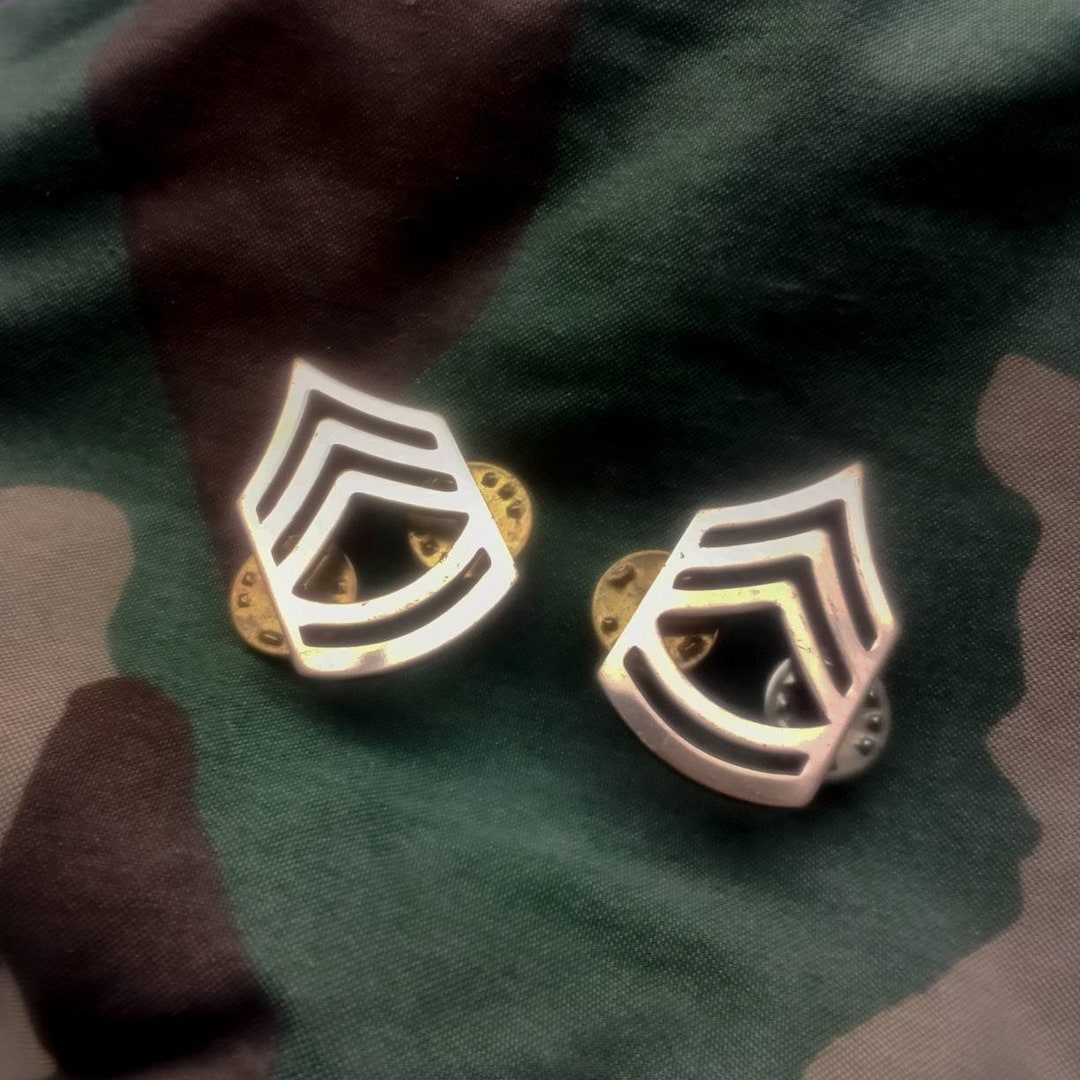 US Military Sargent First Class Collar Pins - Etsy