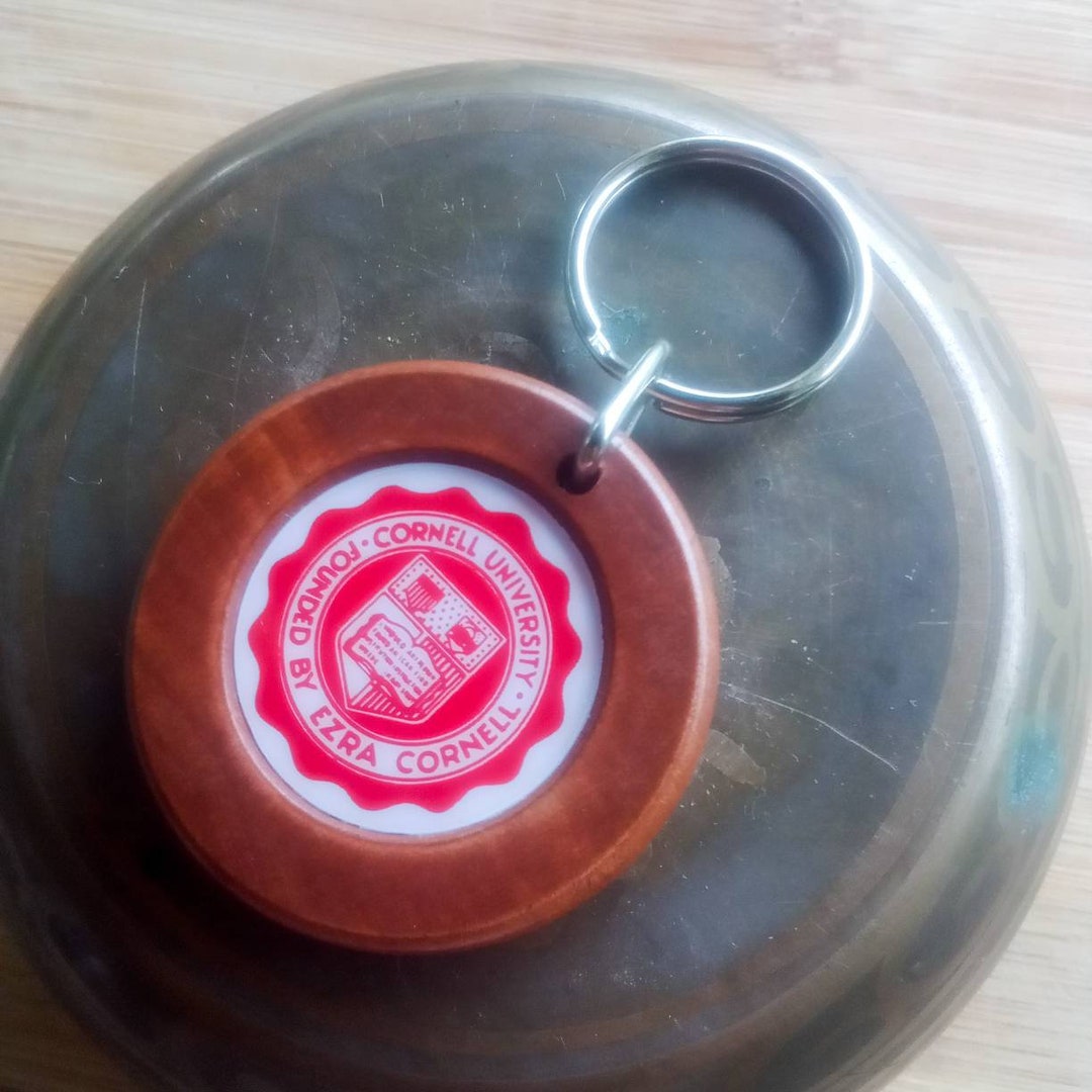 Official Cornell Wood Round Keychain - Etsy