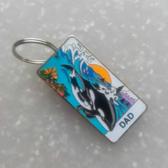 Vintage Seaworld Orca Dad Keychain - Etsy