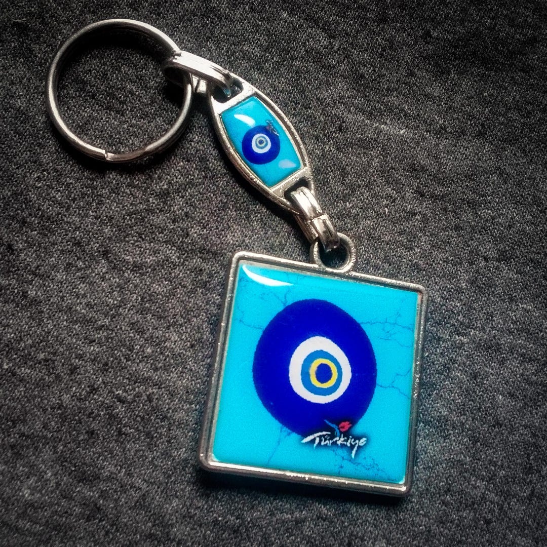Vintage Turkey Moon Eye Keychain - Etsy