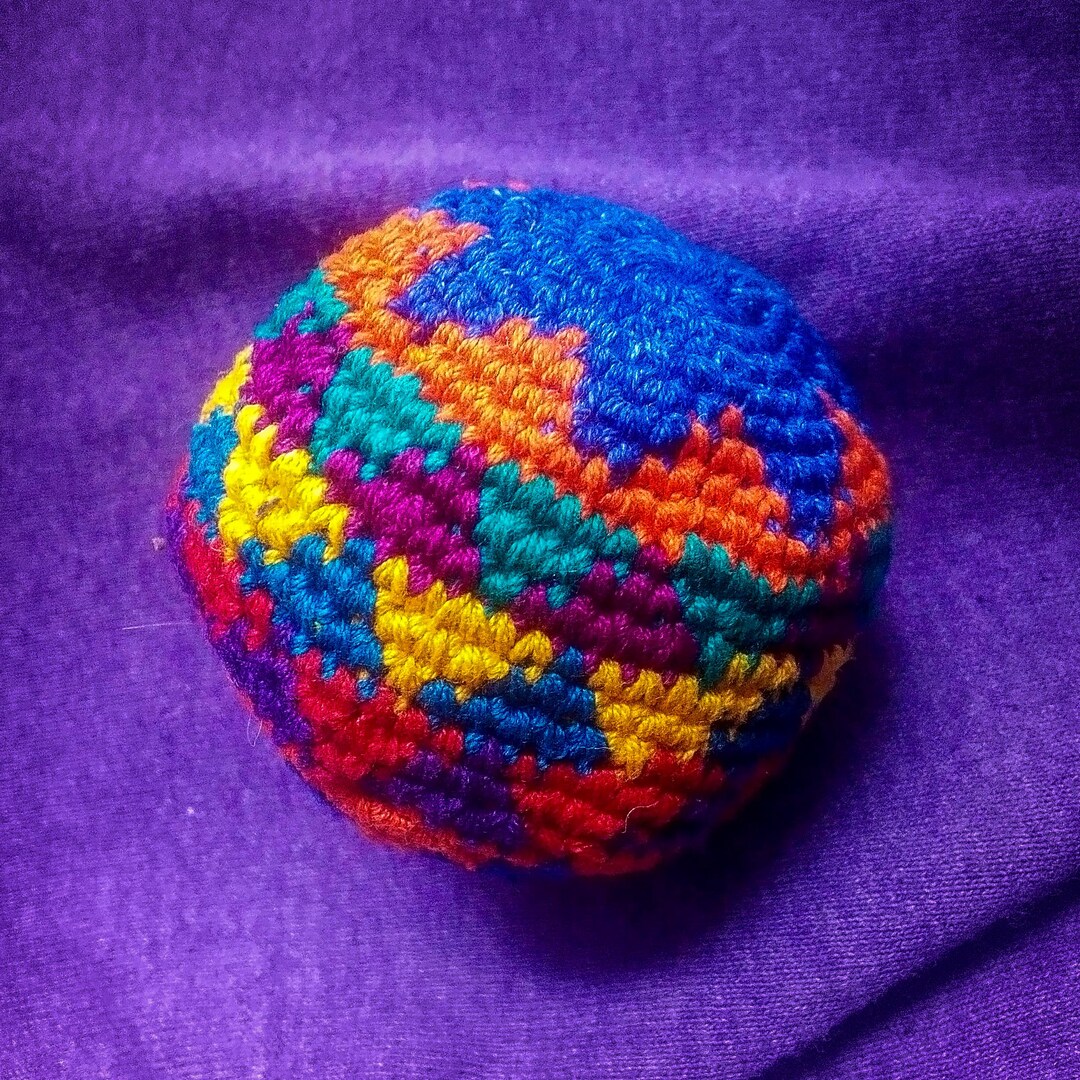 Vintage Rainbow Hacky Sack Guatemala - Etsy