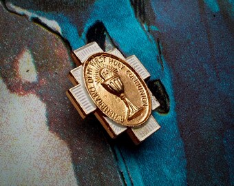 Holy First Communion Cross Lapel Pin With Religious Figures and Holy ...