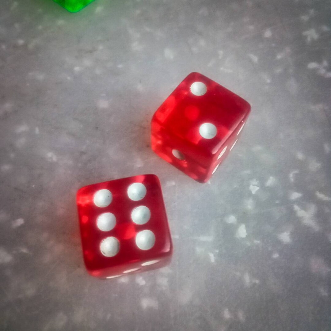 Vintage Red Jelly Dice Set - Etsy