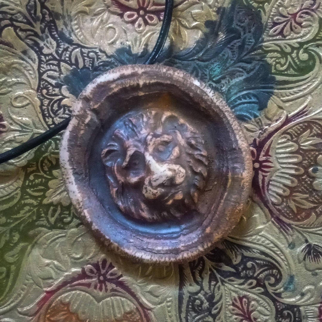 Handmade Ceramic Lion Pendant - Etsy