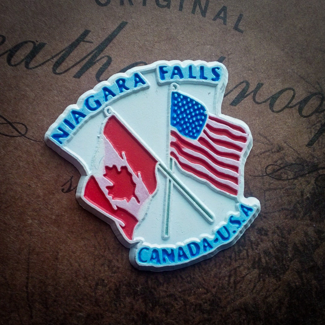 Canadian American Flag Niagara Falls Magnet - Etsy
