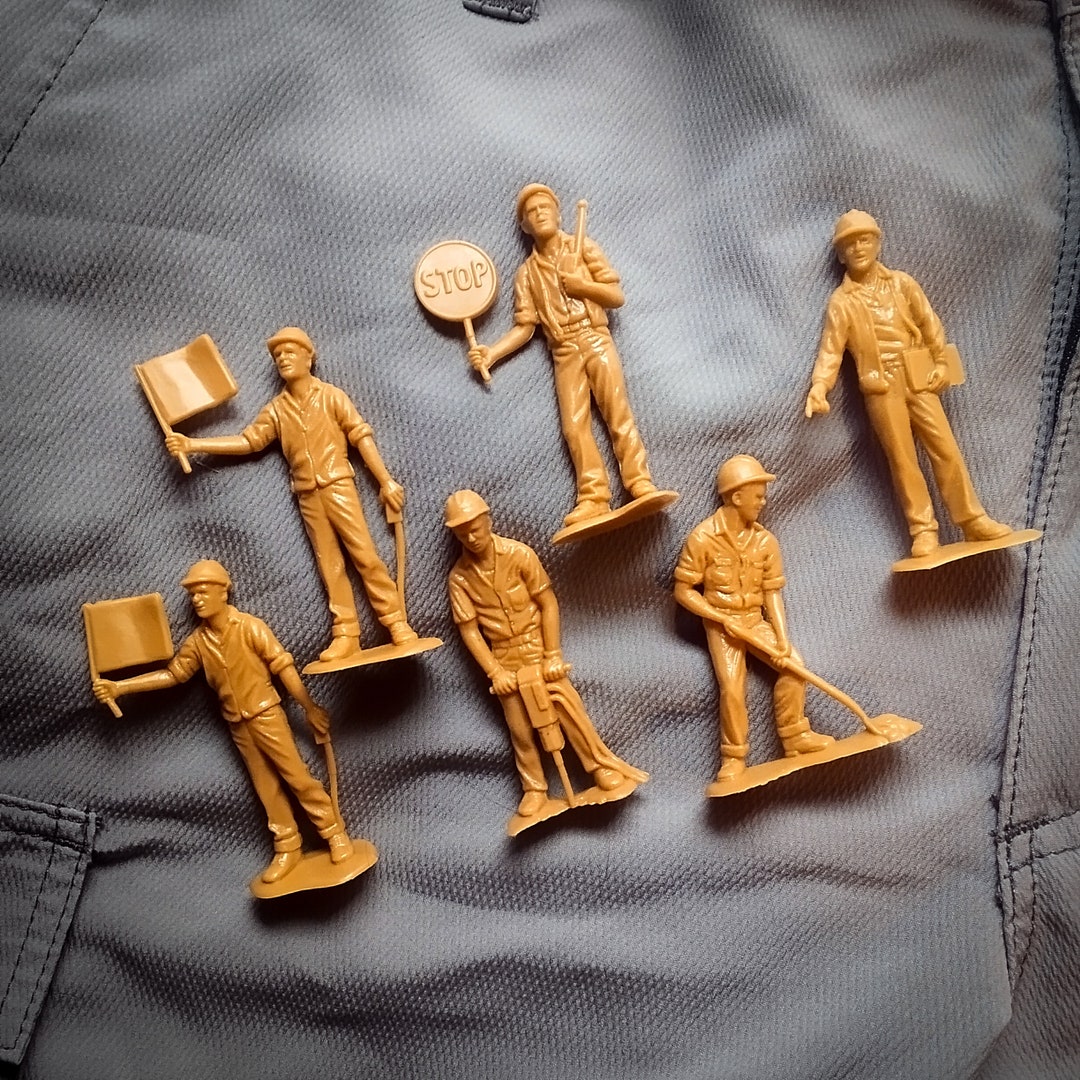 Retro Road Work Crew Figure Set - Etsy
