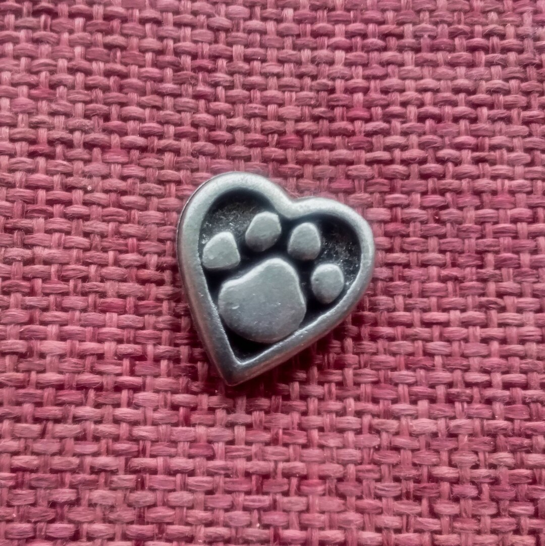 Vintage Pewter Cat Footprint Pin - Etsy