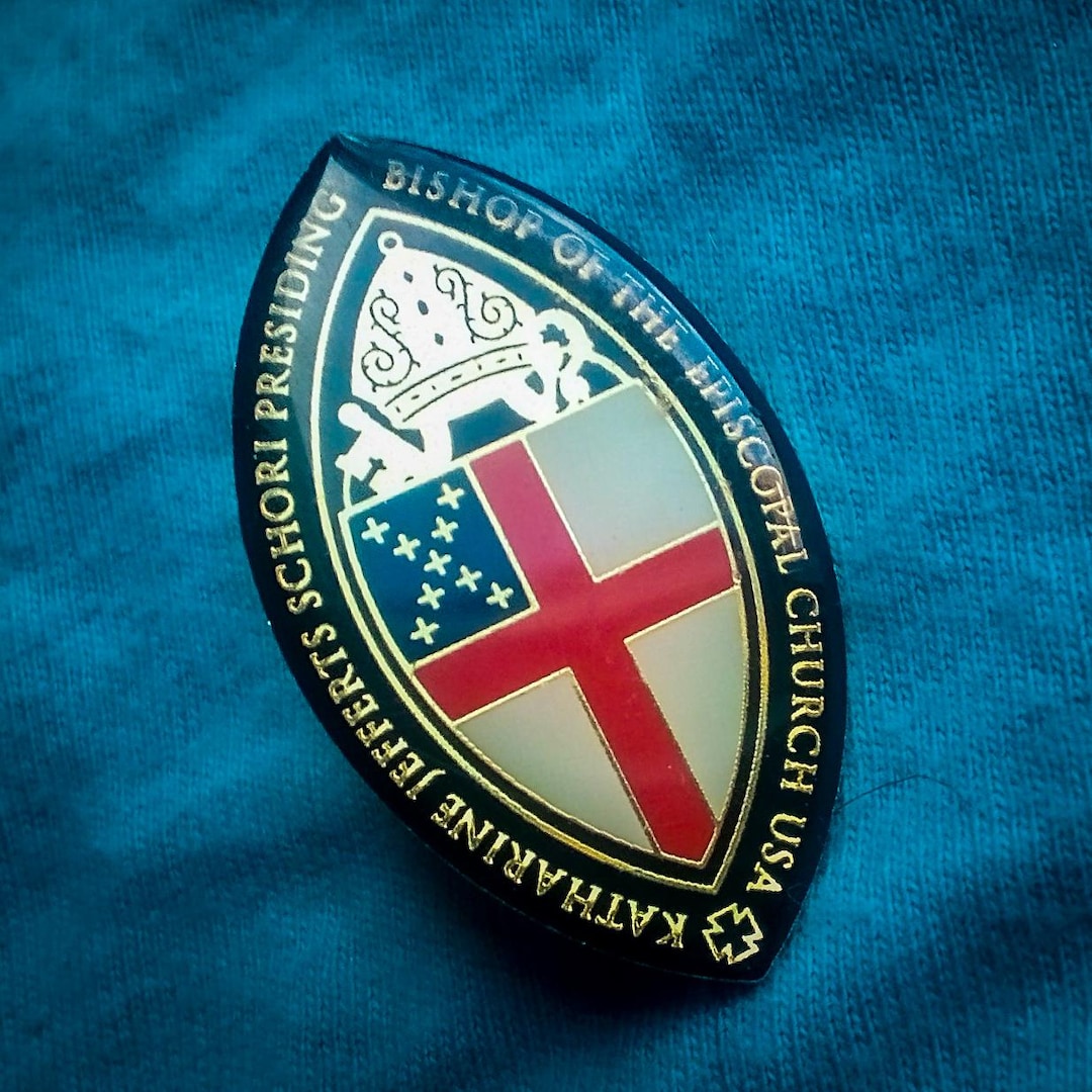 Vintage Enamel Episcopal Shield Pin - Etsy