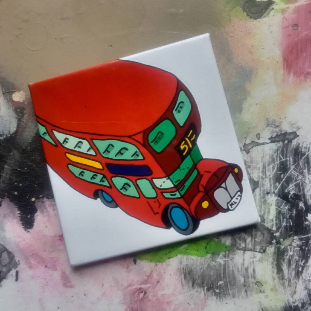 London Double Decker Bus Hippie Magnet - Etsy
