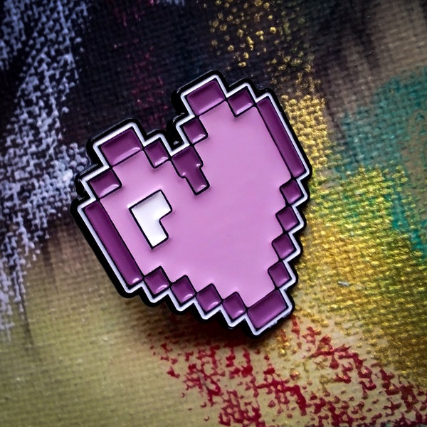 Purple Pixel Heart - Etsy