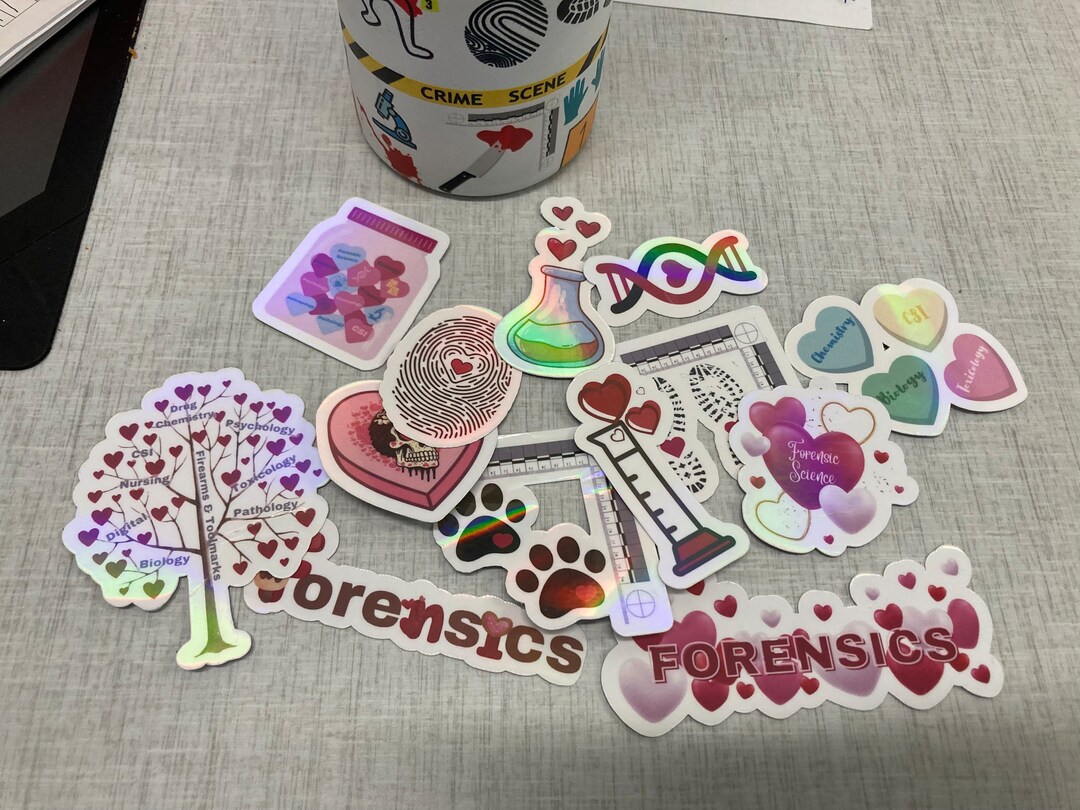Forensic Science Valentines Day Stickers Forensics Tumbler - Etsy