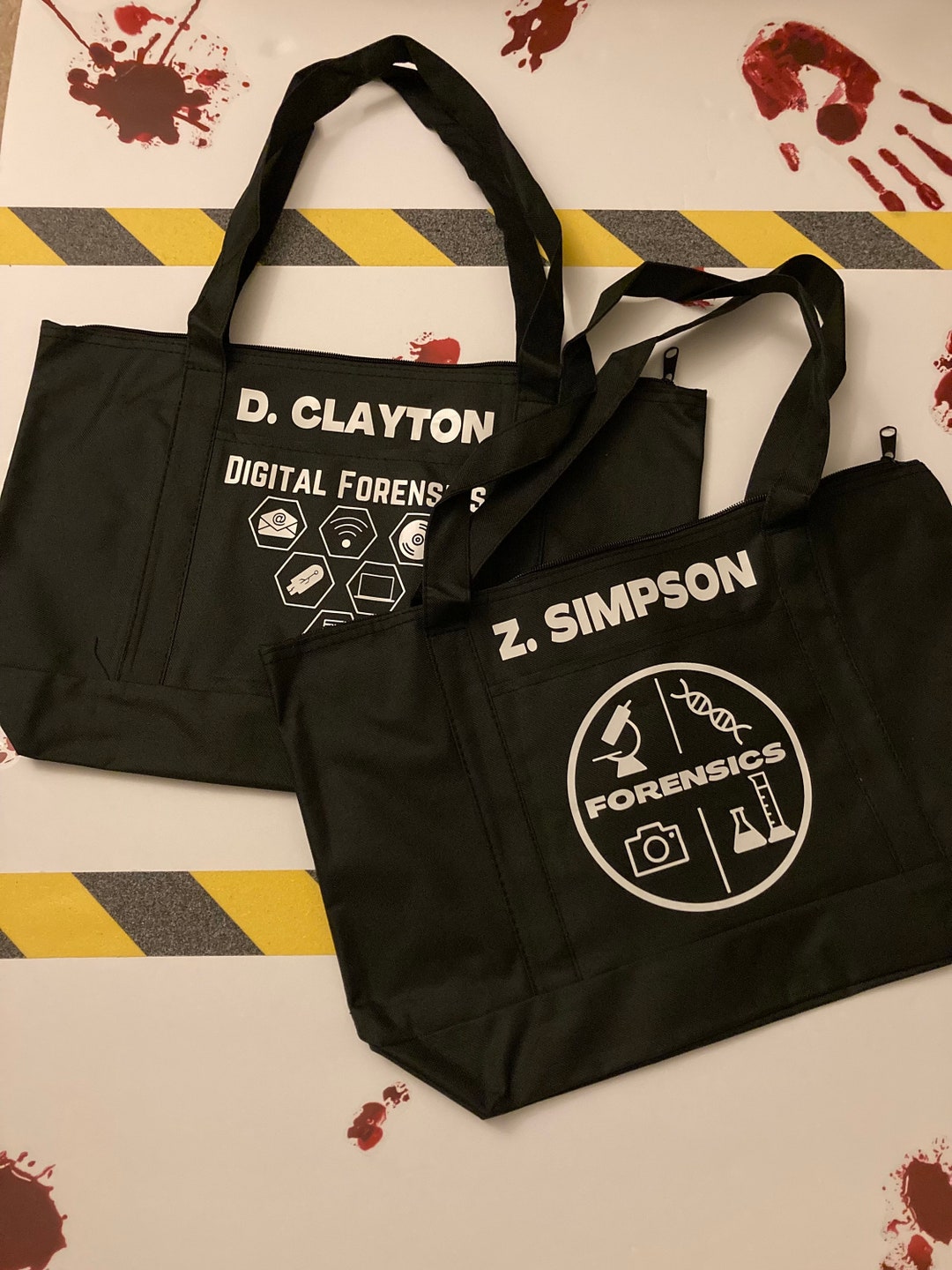 Forensic Scientist Zippered Tote Bag With Pocket Custom Forensics Bag ...