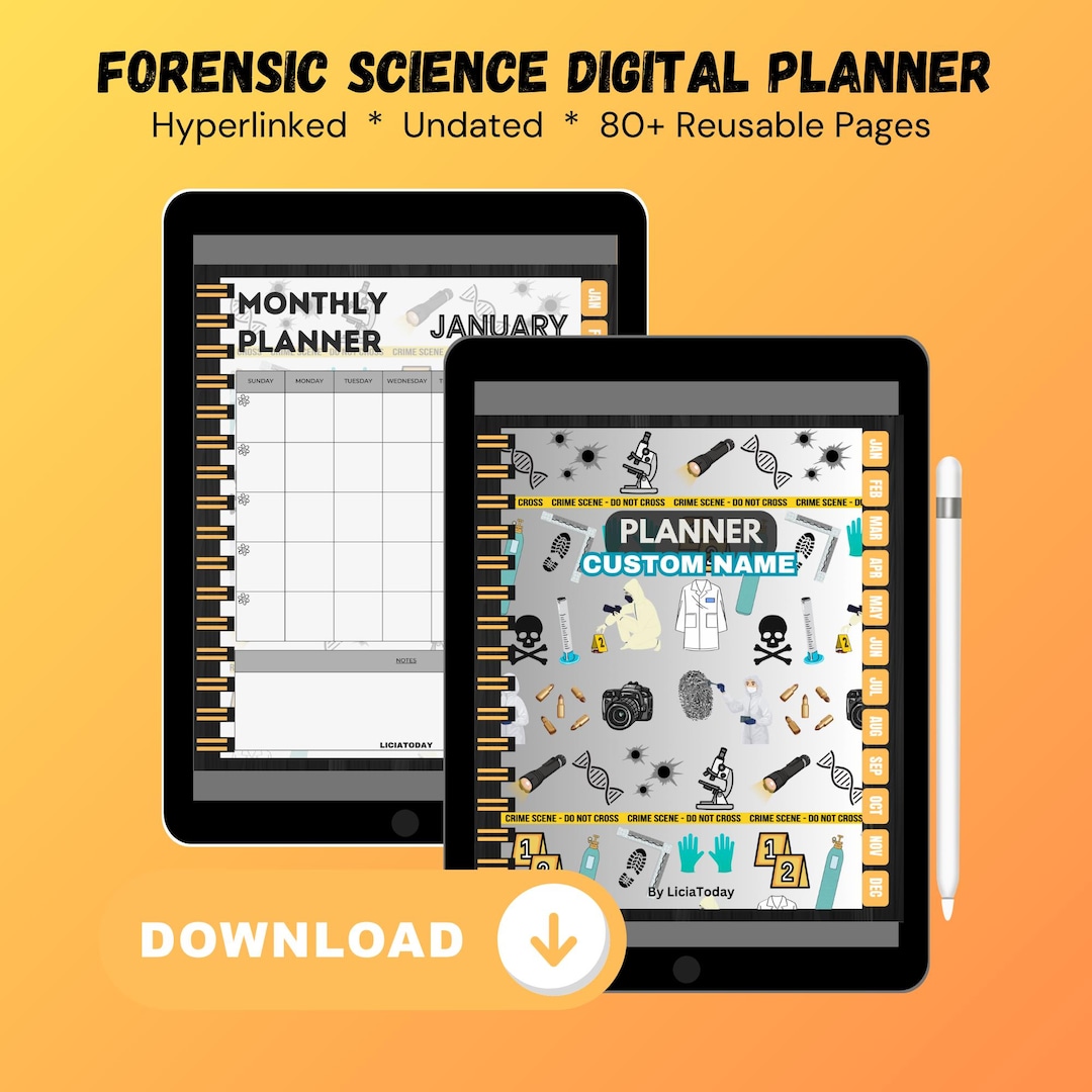 Forensic Science Digital Planner: Undated CSI Journal (goodnotes) - Etsy