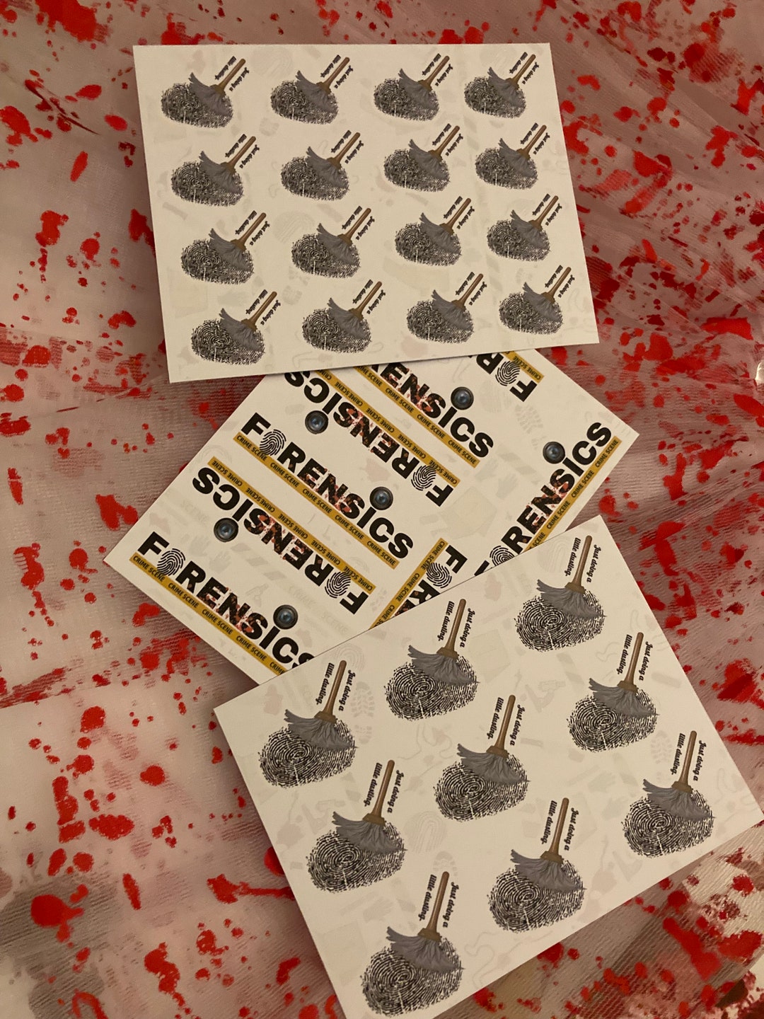 Fingerprint Forensics Sticker Sheet Gift Crime Scene Waterproof ...