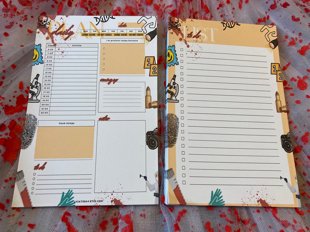 Forensic Science Csi Notepad Forensics Daily Planner to Do List Notepad ...