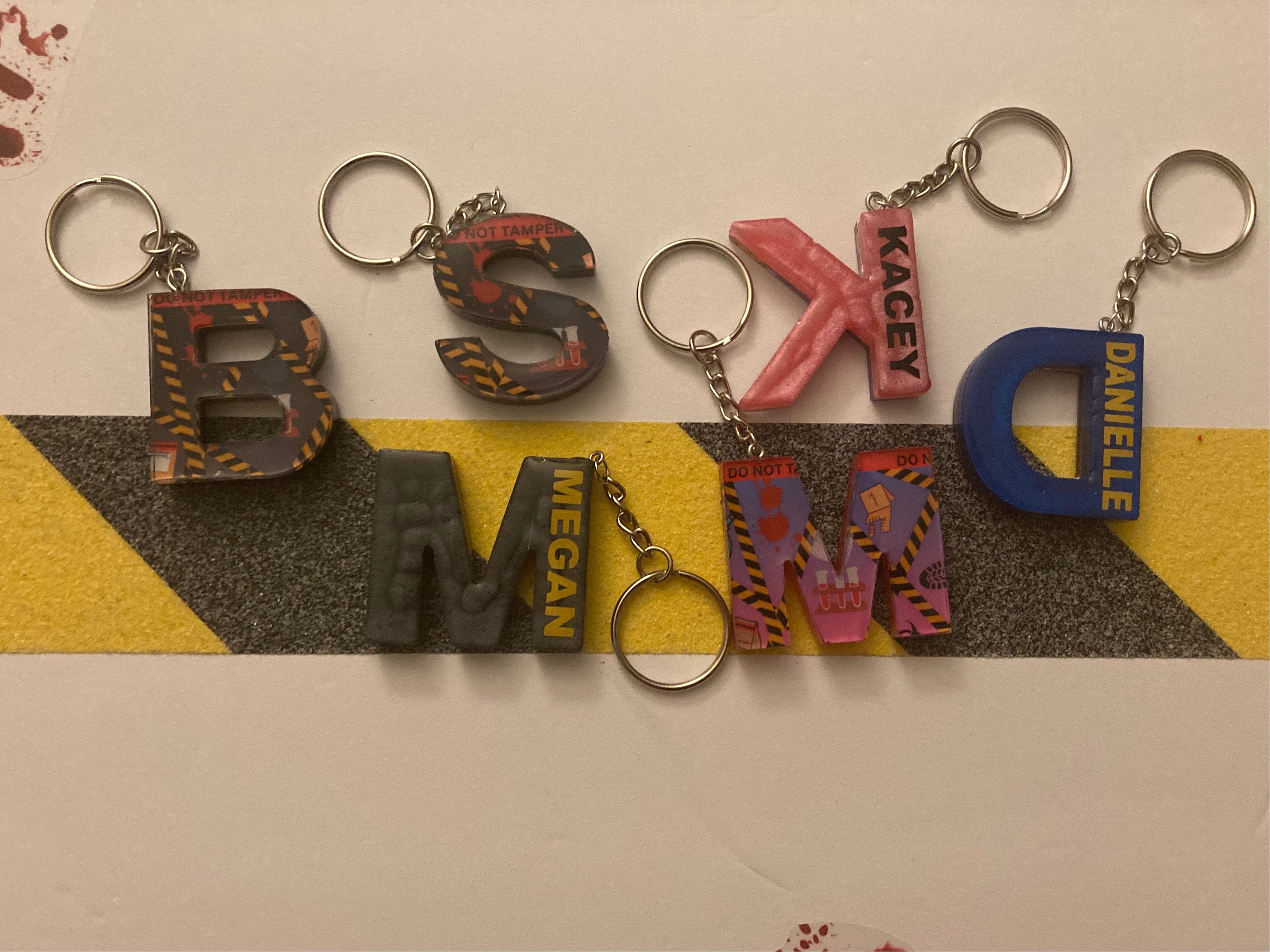 Forensic Science Keychain Personalized Letter Keychain Forensics Crime Scene Investigator Gift ...