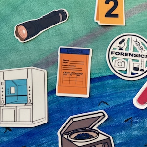 Forensics Sticker Pack: Crime Scene Investigator Gift, 28 Waterproof ...