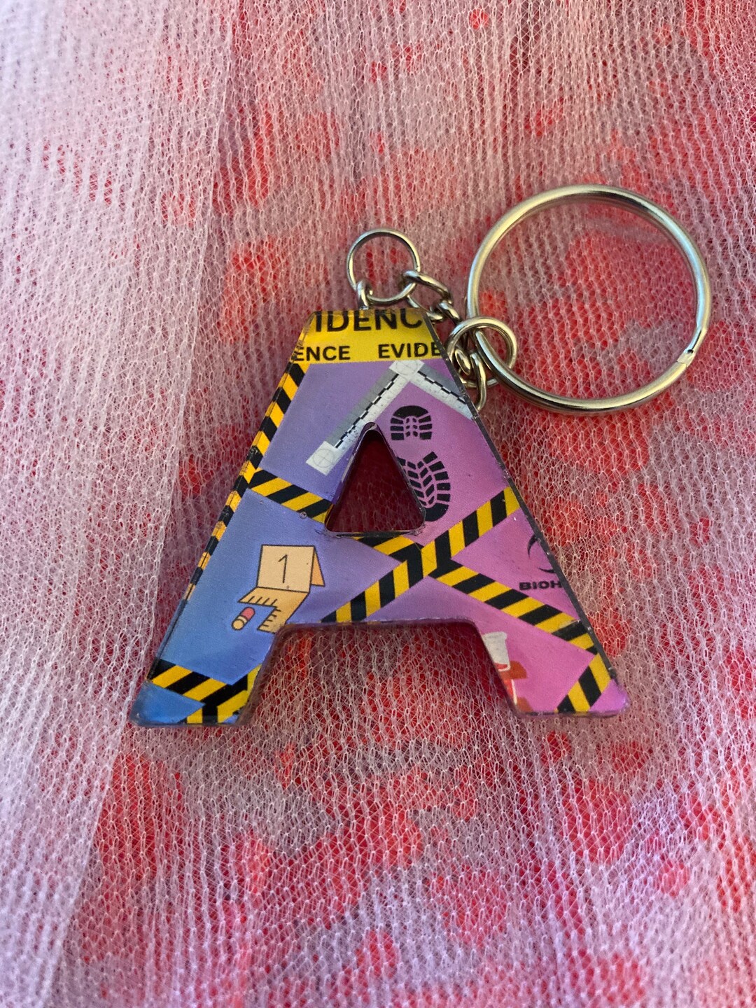 Forensic Science Keychain Personalized Letter Keychain Forensics Crime Scene Investigator Gift ...