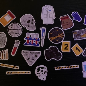 Forensics Stickers Gift Forensic Science Sticker Pack 22 Vinyl Sticker ...
