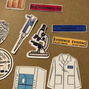 Forensics Sticker Pack: Crime Scene Investigator Gift, 28 Waterproof ...