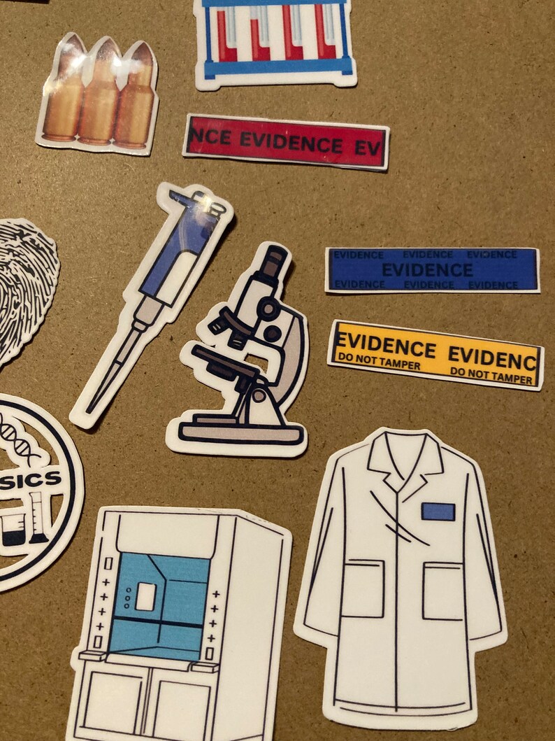 Forensics Stickers Gift Crime Scene Investigator Sticker Pack 28 Vinyl ...