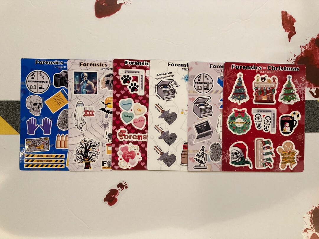 Forensic Science Sticker Sheet Gift Crime Scene Waterproof Stickers ...