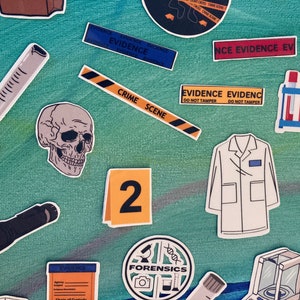 Forensics Sticker Pack: Crime Scene Investigator Gift, 28 Waterproof ...
