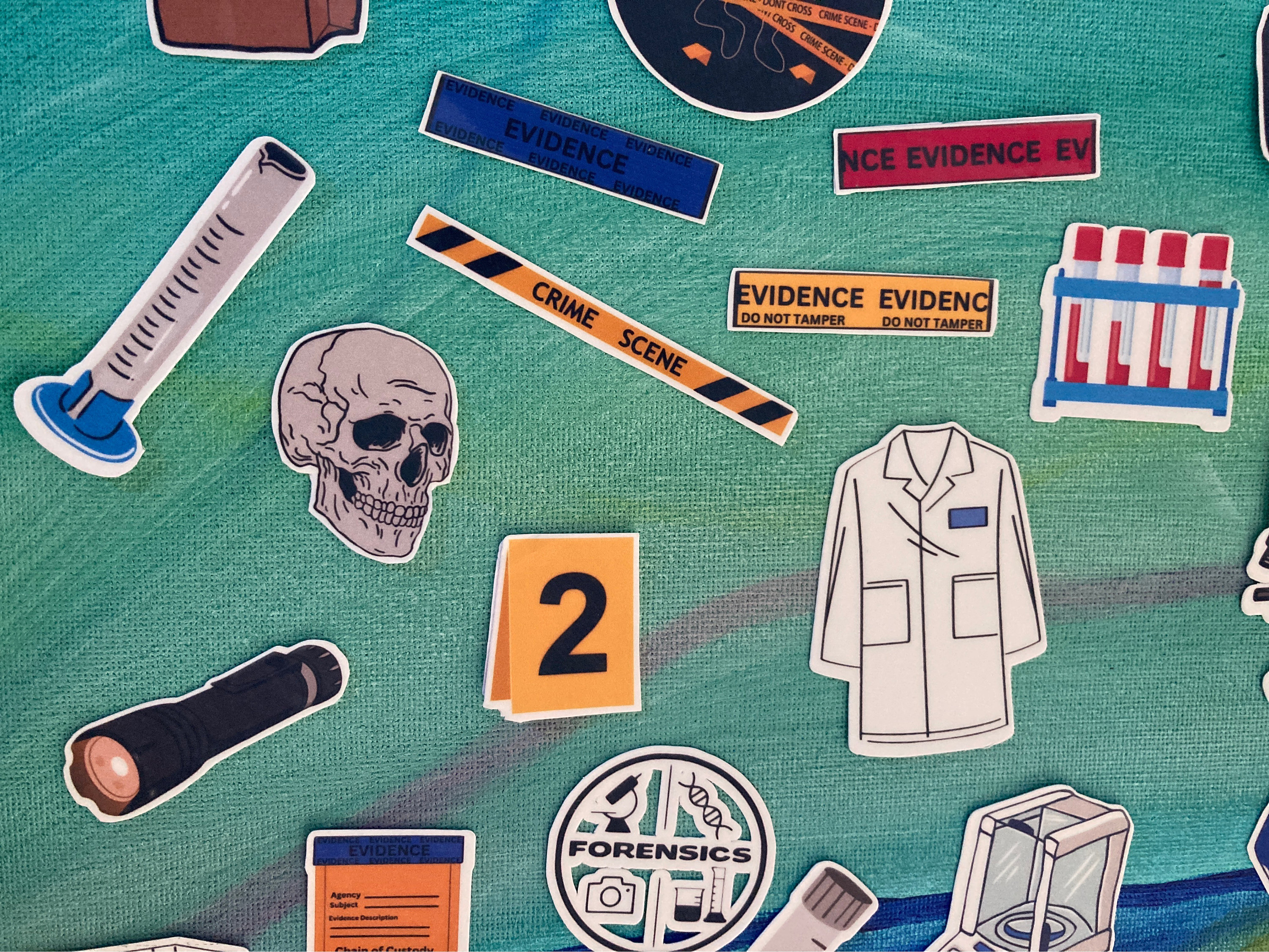 Forensics Sticker Pack: Crime Scene Investigator Gift, 28 Waterproof ...