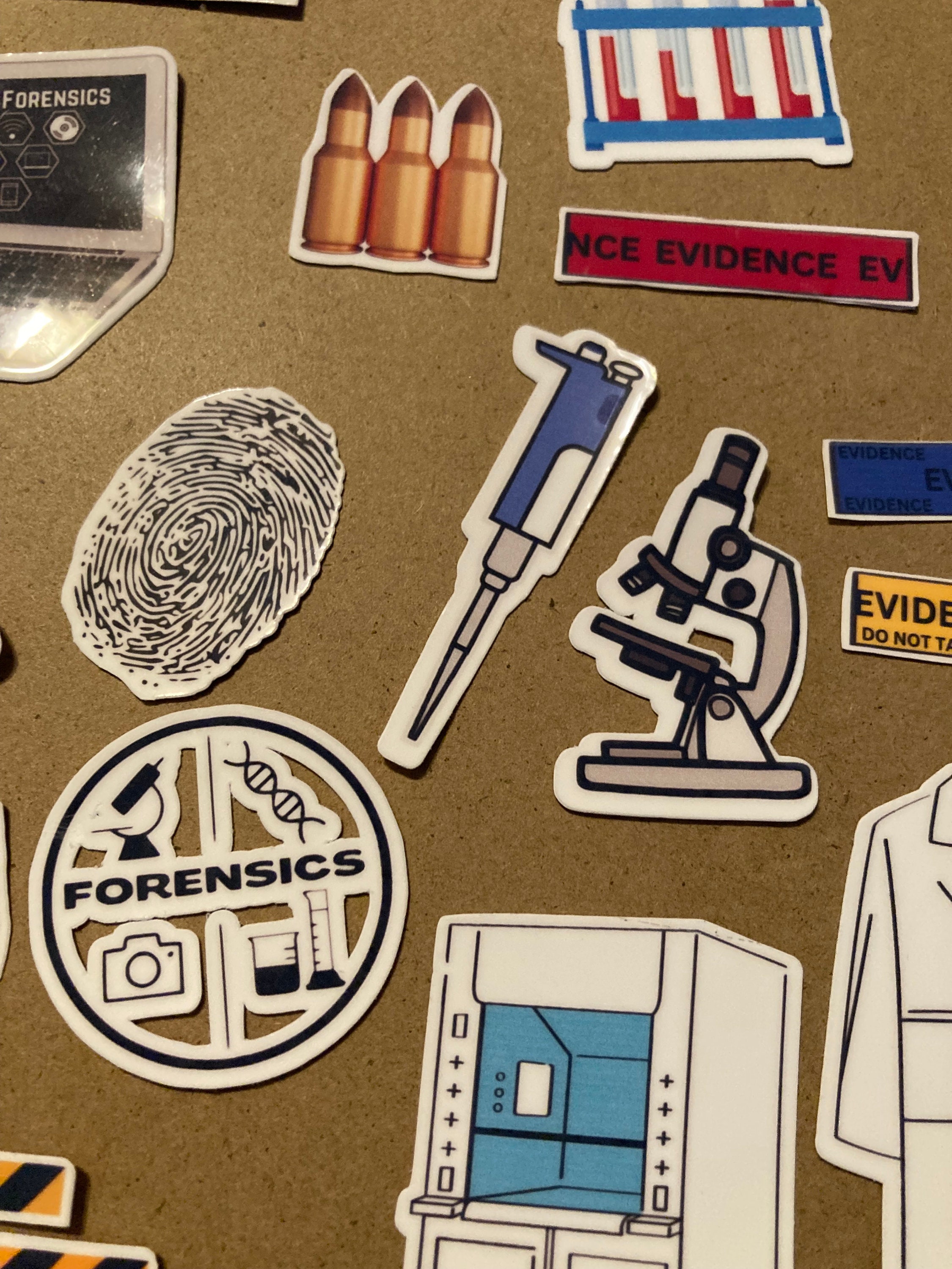 Forensics Stickers Gift Crime Scene Investigator Sticker Pack 28 Vinyl ...