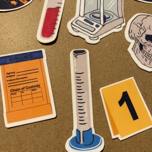 Forensics Sticker Pack: Crime Scene Investigator Gift, 28 Waterproof ...